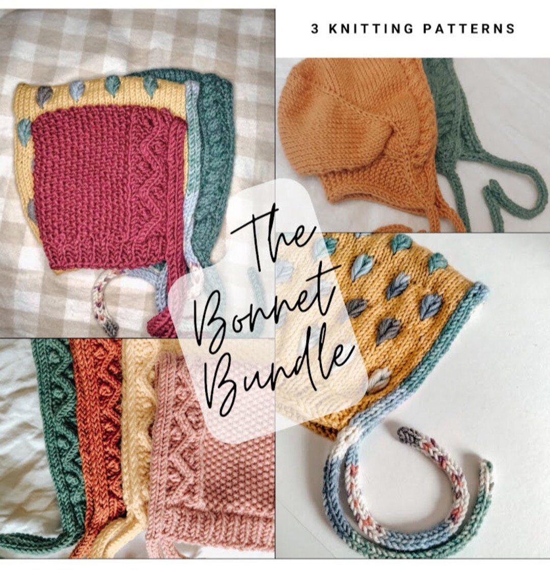 Knit Pattern Bonnet Bundle - Etsy