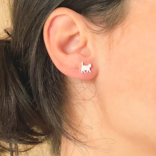 Cat Ear Jacket Gold Cat Earrings Gift for Cat Lovers Cat - Etsy Sweden