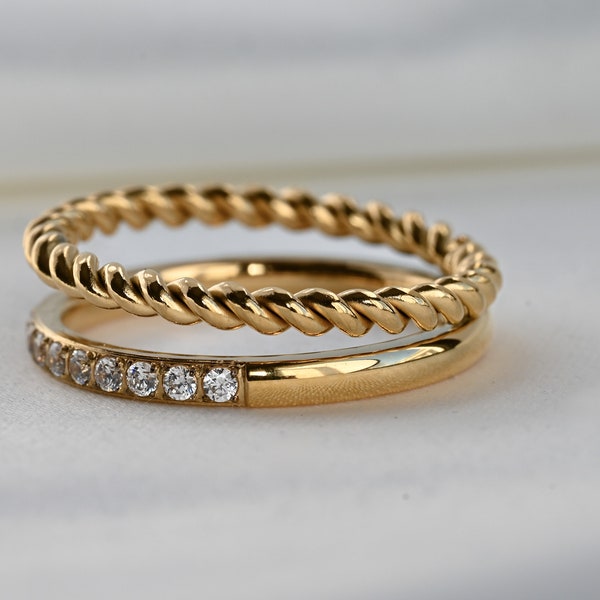 Gold Twisted Ring - Etsy