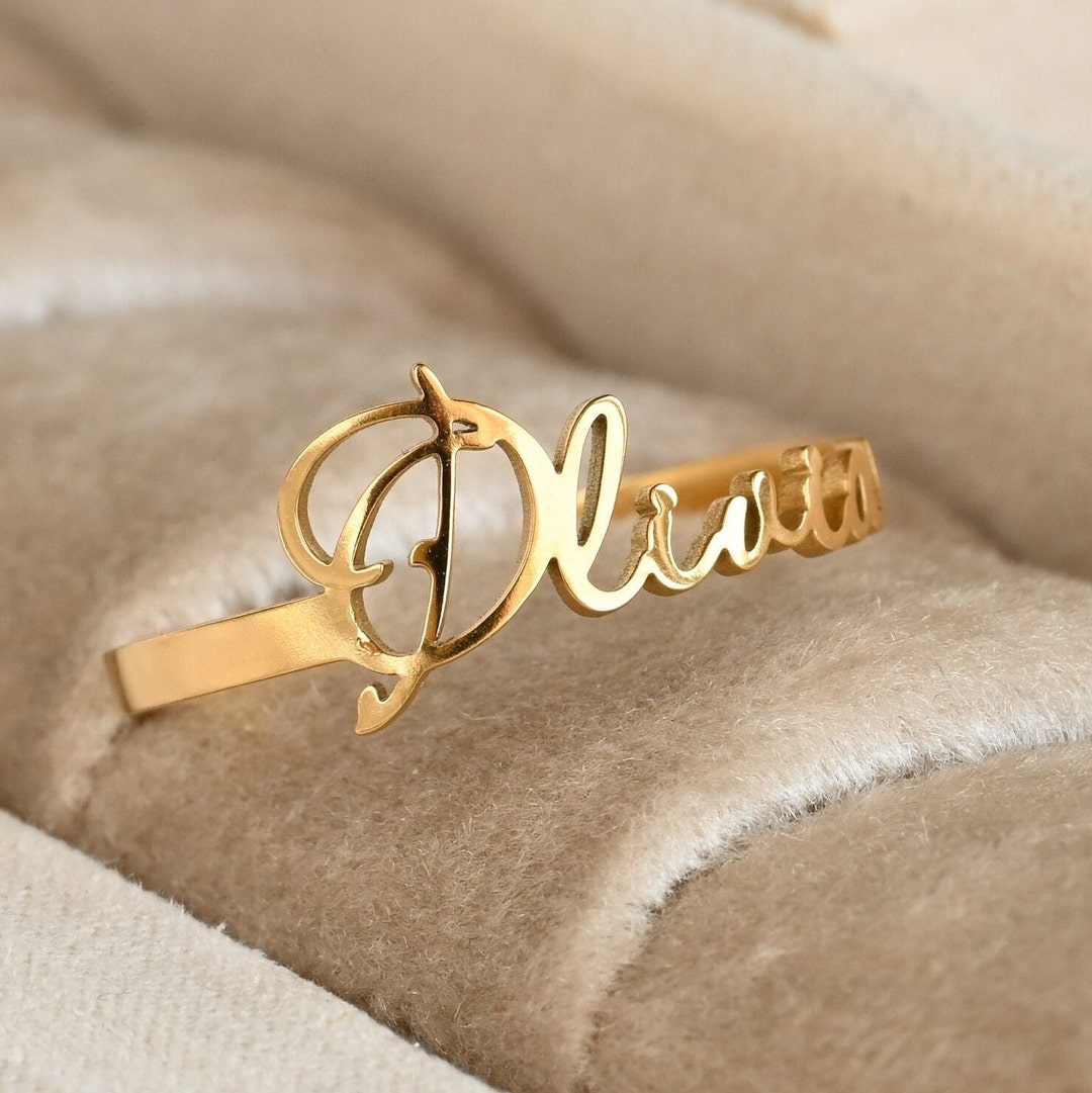 Custom Name Ring Personalized Open Ring Tarnish-free Stainless Steel ...