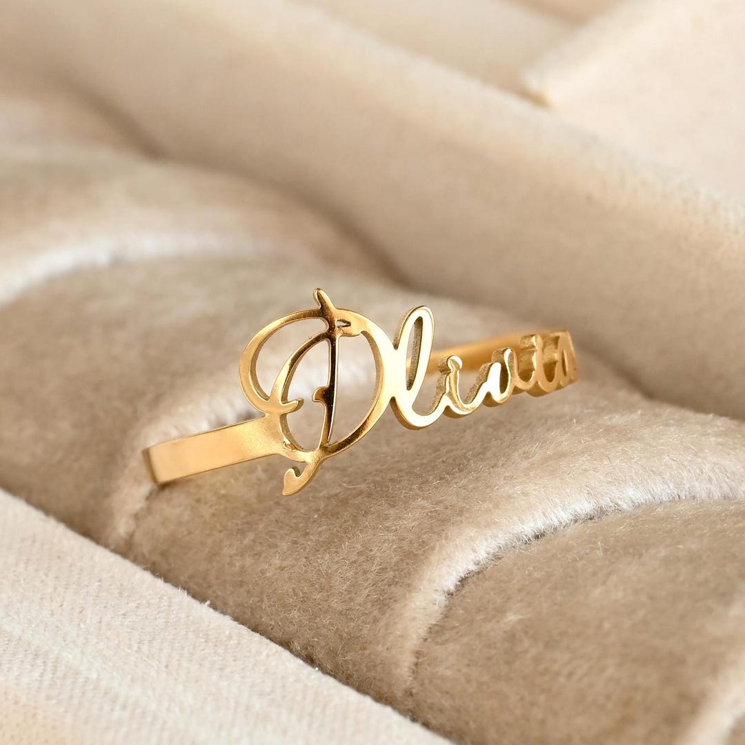 Custom Name Ring- Personalized Open Ring - Tarnish-free Stainless Steel ...