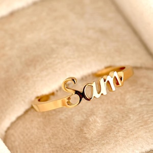 Custom Name Ring- Personalized Open Ring - Tarnish-free Stainless Steel ...