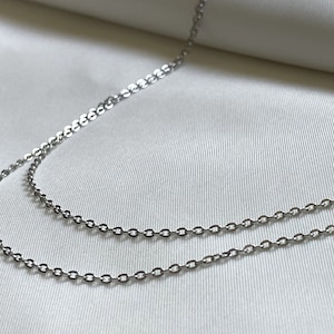 Dainty Silver Chain Necklaces - Anti-tarnish Stainless Steel Minimalist ...