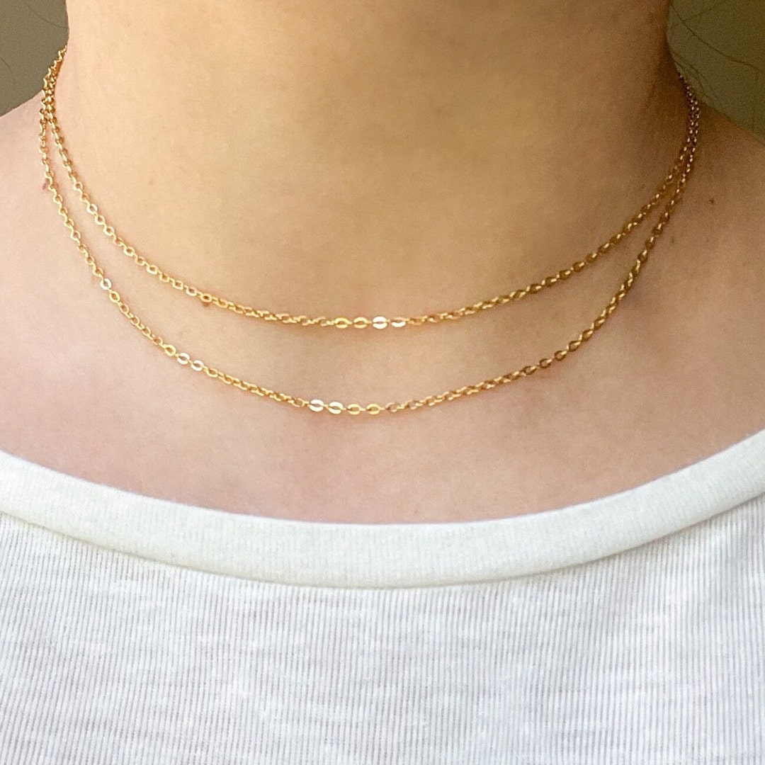 Cable Chain Necklace - Custom Stainless Steel Dainty Gold Chain ...