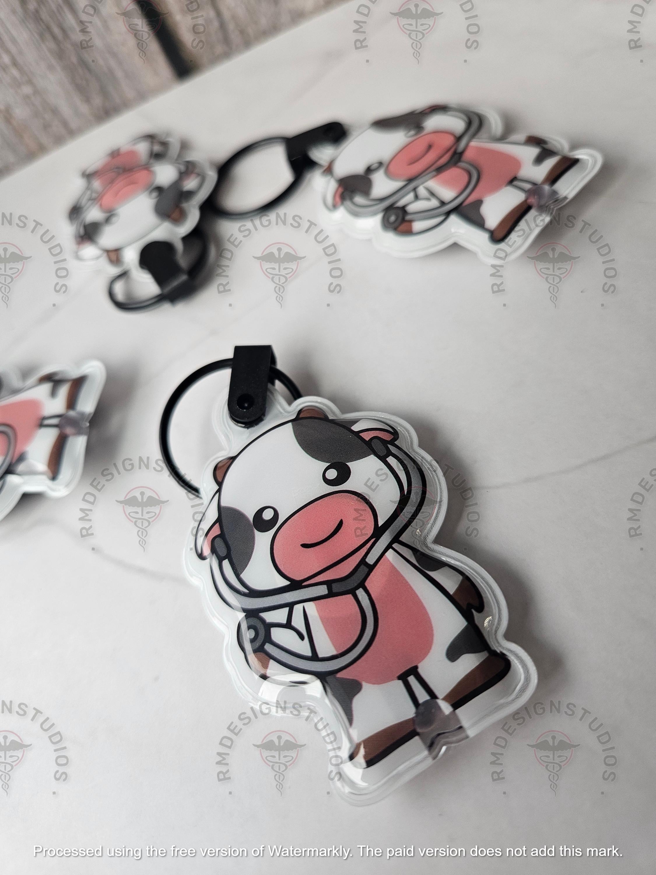 Cow With Stethoscope Flashlight • Cute Animal Medical Badge Light ...