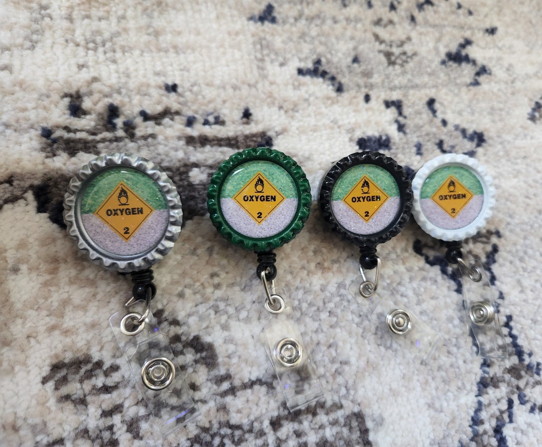 Glitter Oxygen Tank Badge Reel Badge Holder Respiratory - Etsy