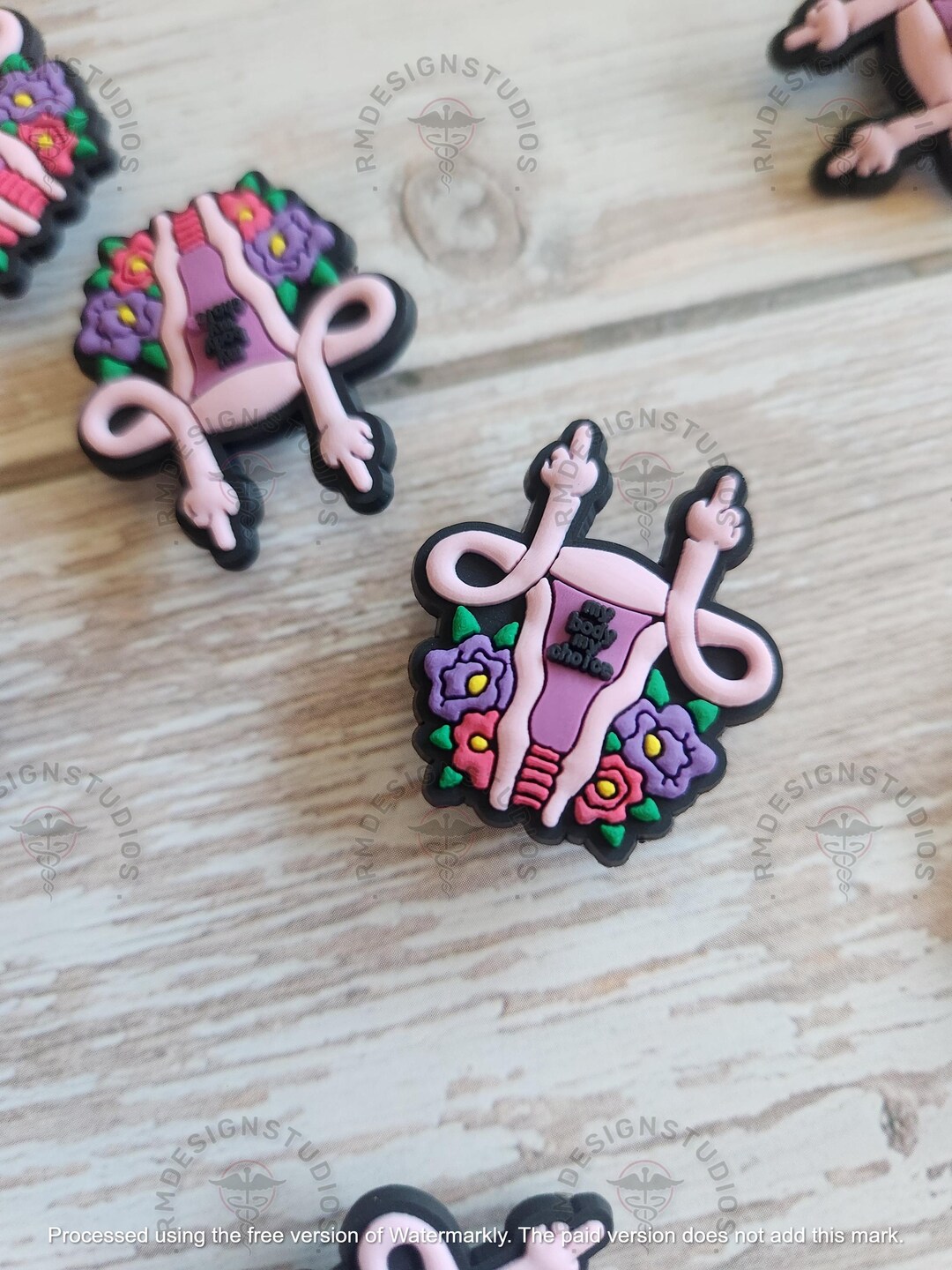 Colorful Uterus “my Body My Choice” Shoe Charm – Feminist ...