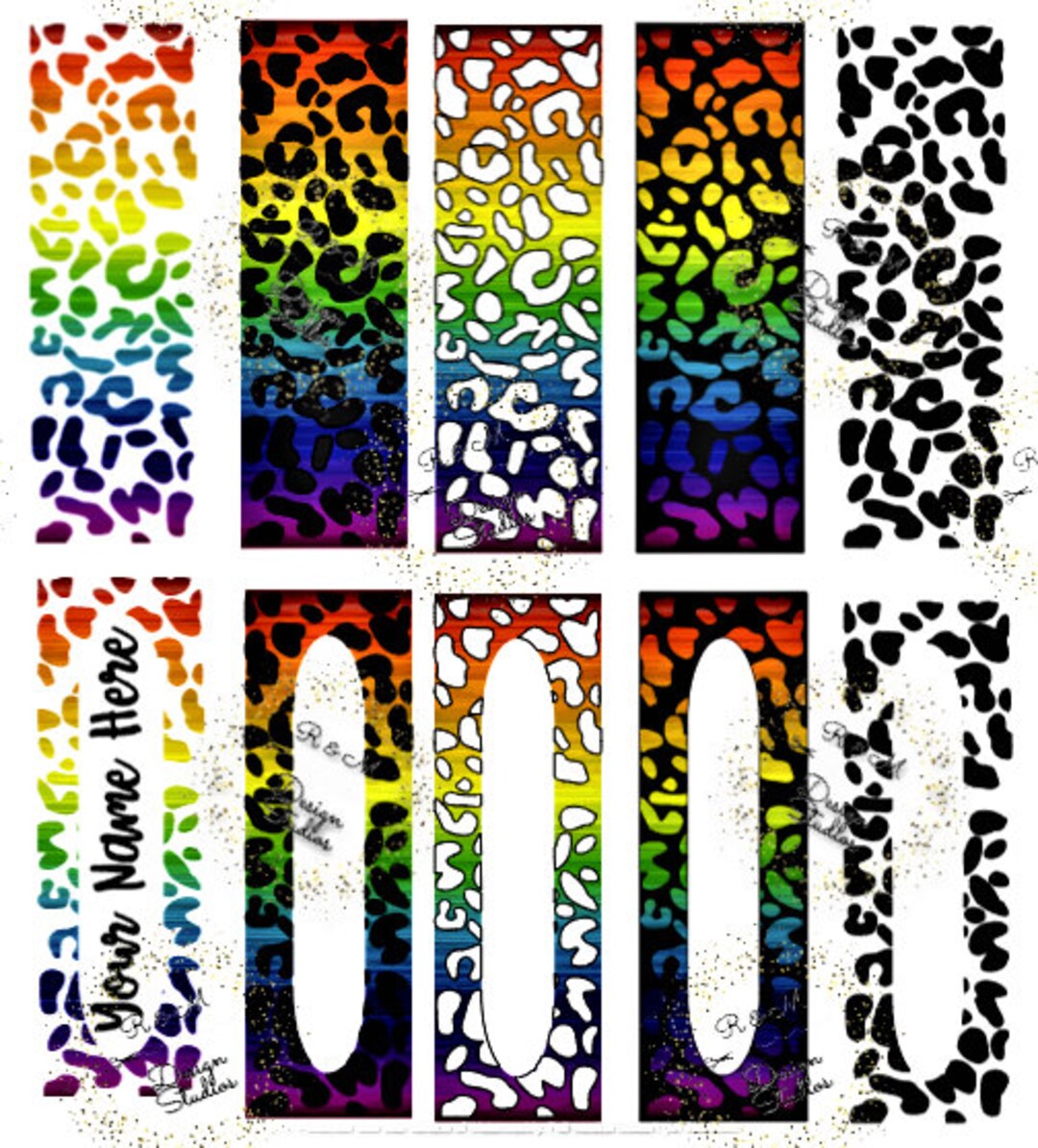 Rainbow Cheetah Print PNG, Pen Wraps, Rainbow Pen Wraps - Etsy