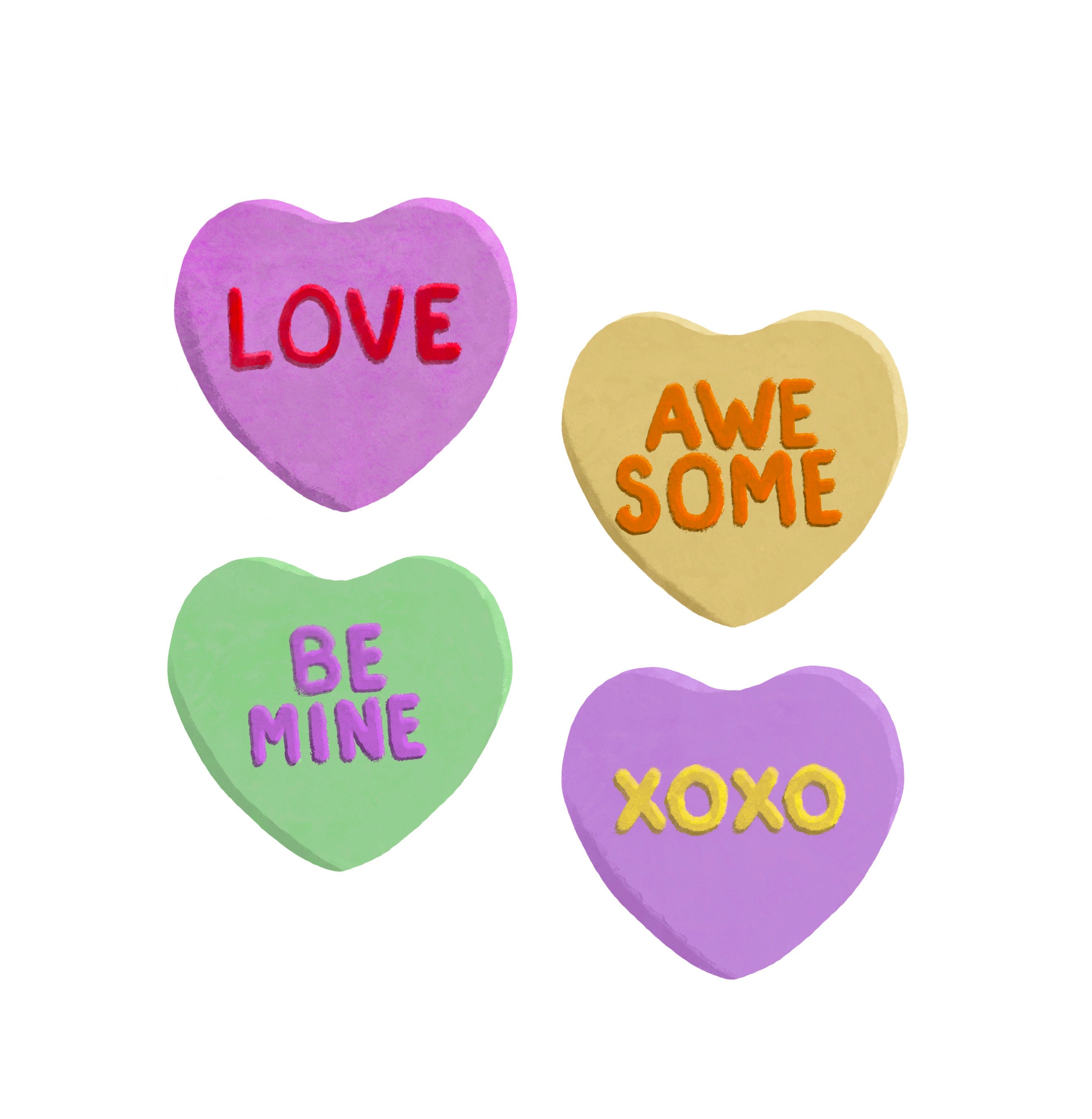 Valentine's Day Clip Art, Candy Hearts, Conversation Hearts, Clip Art ...