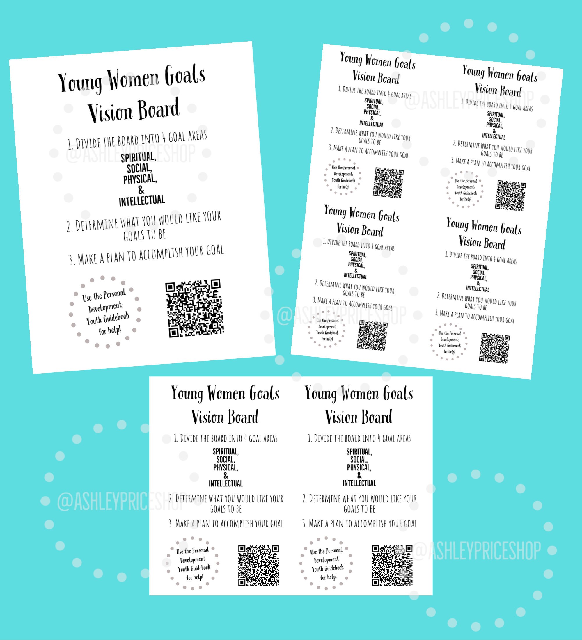 Goals Vision Board Handout for Latter-day Saint Young Women, LDS ...