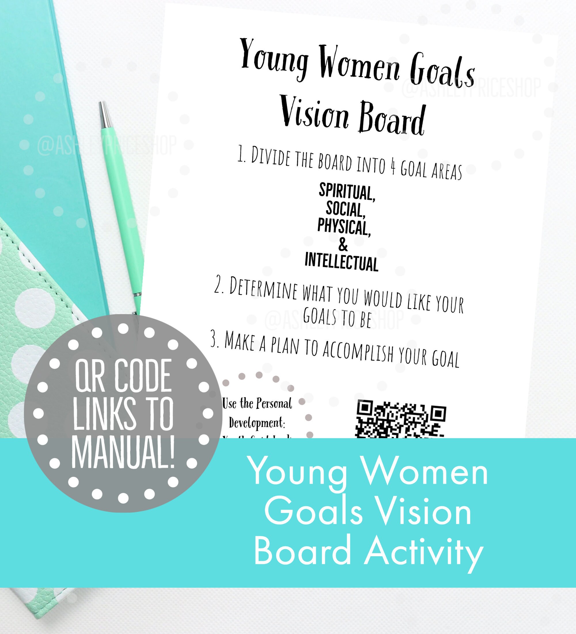 Goals Vision Board Handout for Latter-day Saint Young Women, LDS ...