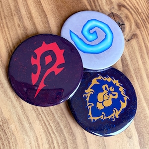World of Warcraft Pin Horde, Alliance & Hearthstone. XL Badge, Wow ...
