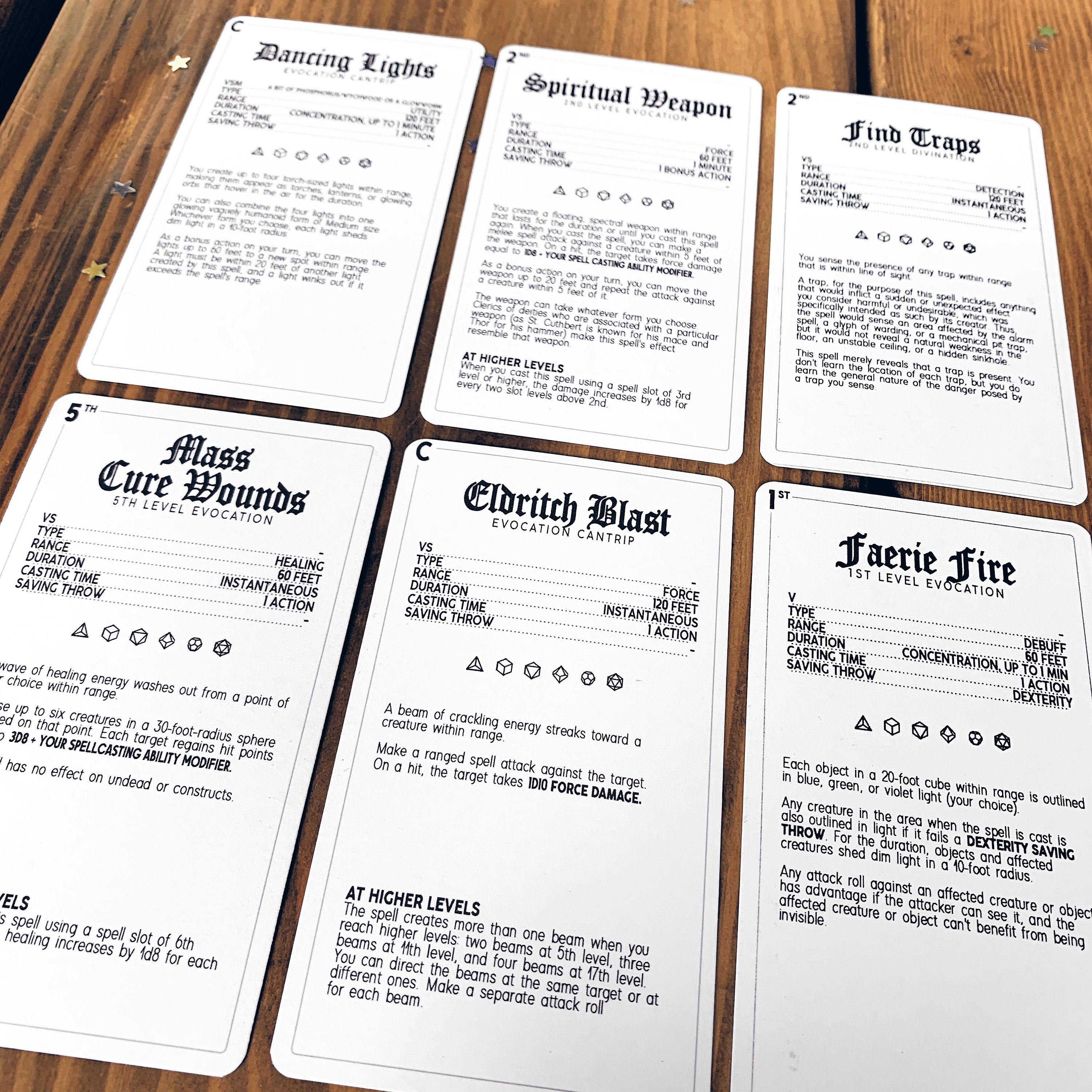 Custom Dungeons and Dragon Spell Cards for All Classes D&D - Etsy Custom Dungeons and Dragon Spell Cards for All Classes D&D - Etsy