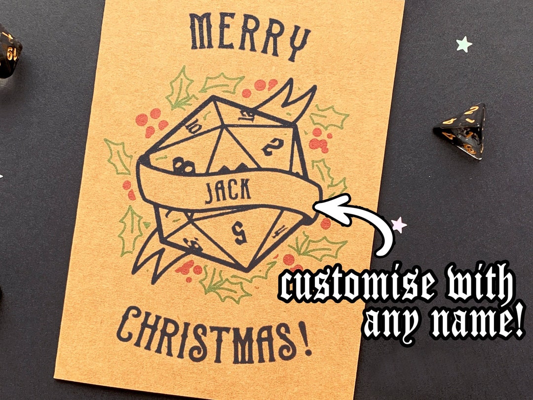Personalised Dungeons and Dragons Christmas Card Dnd Christmas Card, D ...