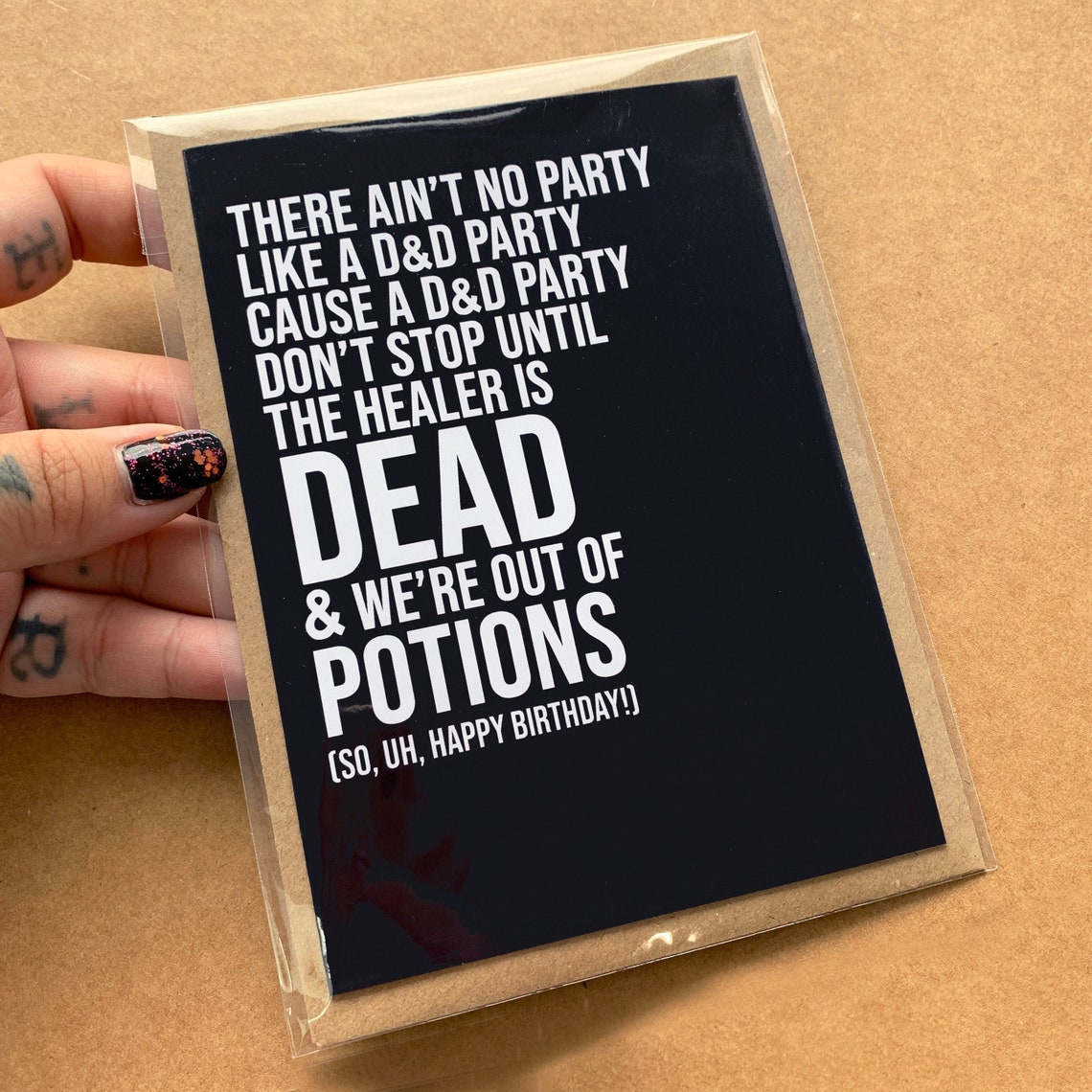 Funny D&D Birthday Card Party Wipe Dungeons and Dragons | Etsy