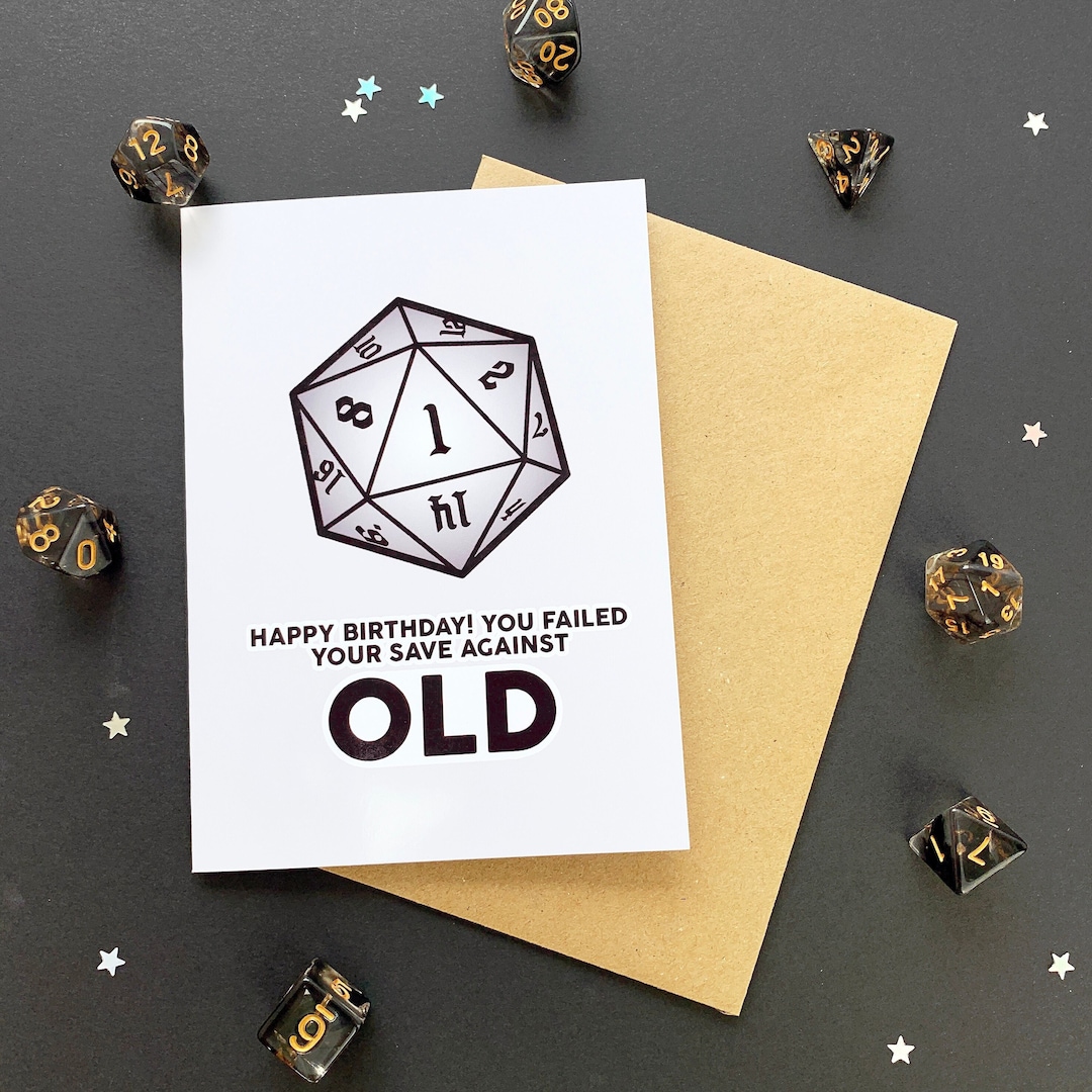 Funny D&D Birthday Card Failed Save Against OLD Dungeons and Dragons ...