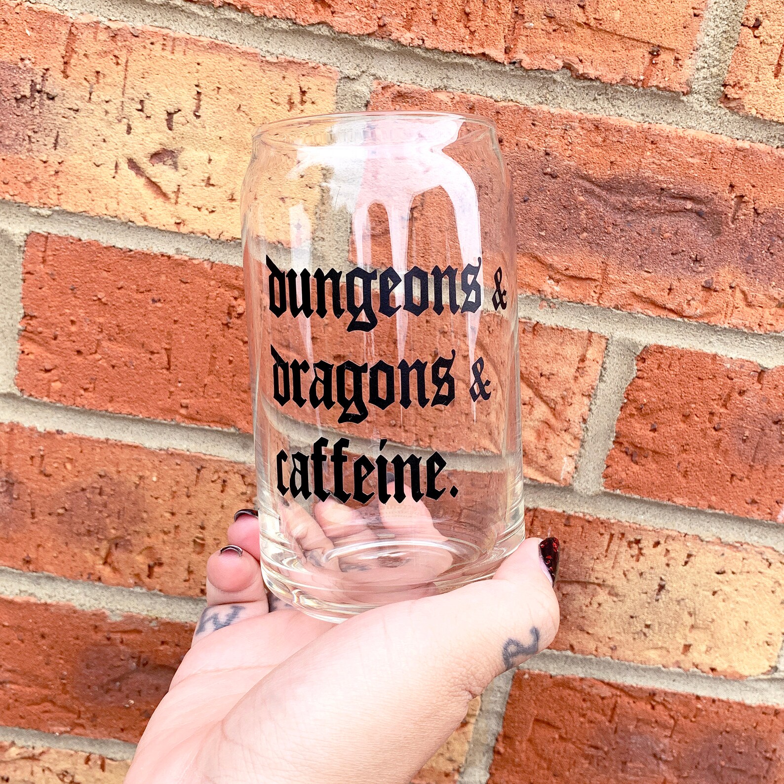 D&D Can Glass Dungeons and Dragons Inspired Dnd Gift Dnd - Etsy UK