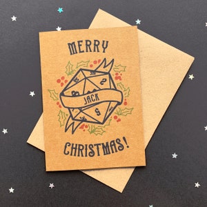 Personalised Dungeons and Dragons Christmas Card Dnd Christmas Card, D ...