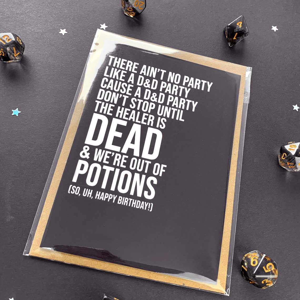 Funny D&D Birthday Card Party Wipe Dungeons and Dragons | Etsy