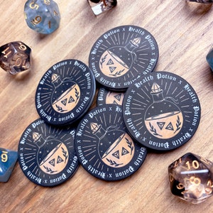 D&D Potion of Healing Tokens Dungeons and Dragons Health Potion Tokens ...