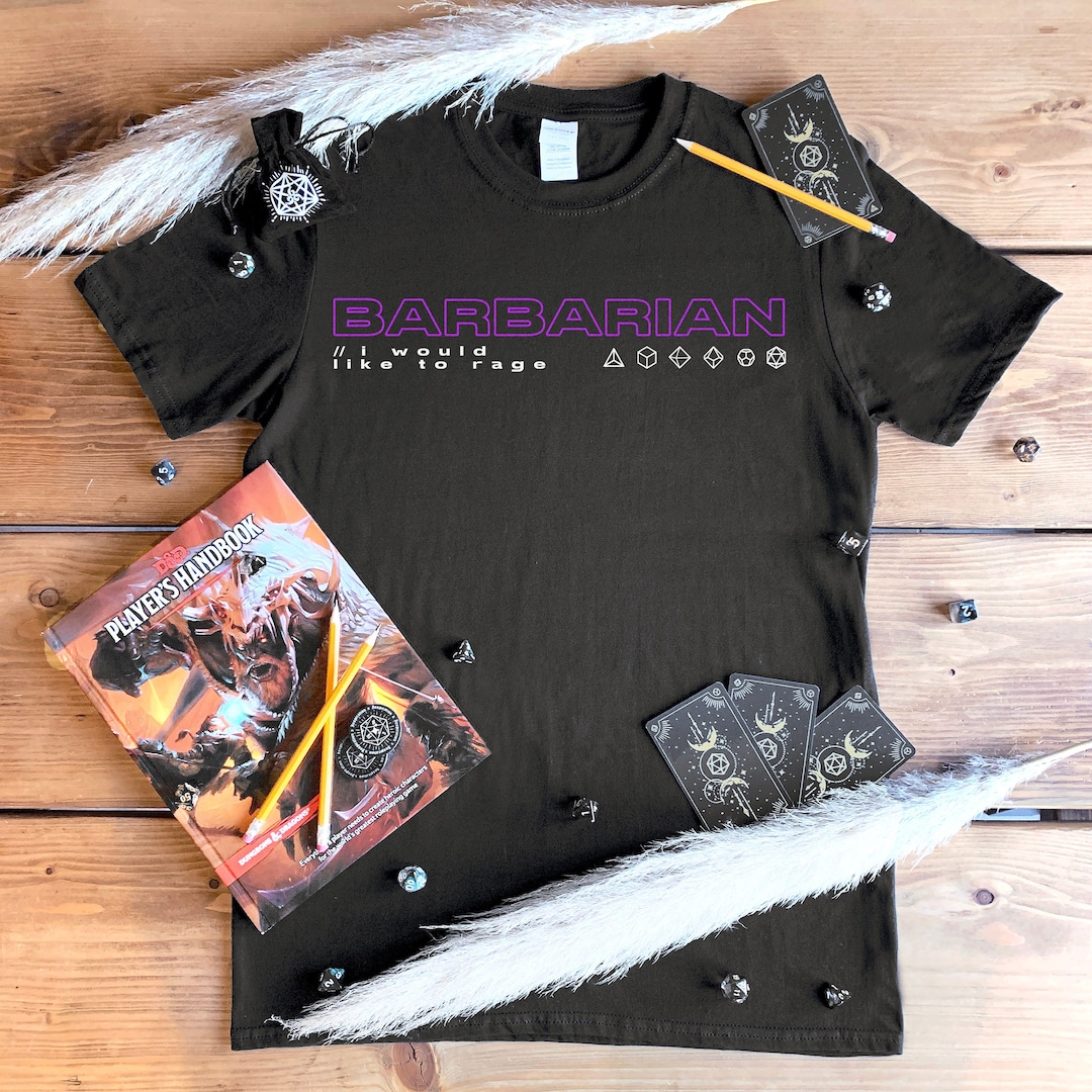D&D T-shirt - Barbarian | Dungeons and Dragons Inspired T-shirt, Dnd ...