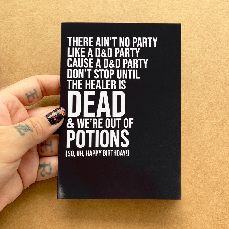 Funny D&D Birthday Card Party Wipe Dungeons and Dragons - Etsy UK