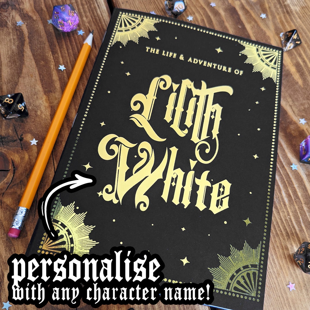 Personalized Dungeons and Dragons Notebook - Gold Foiled Character ...