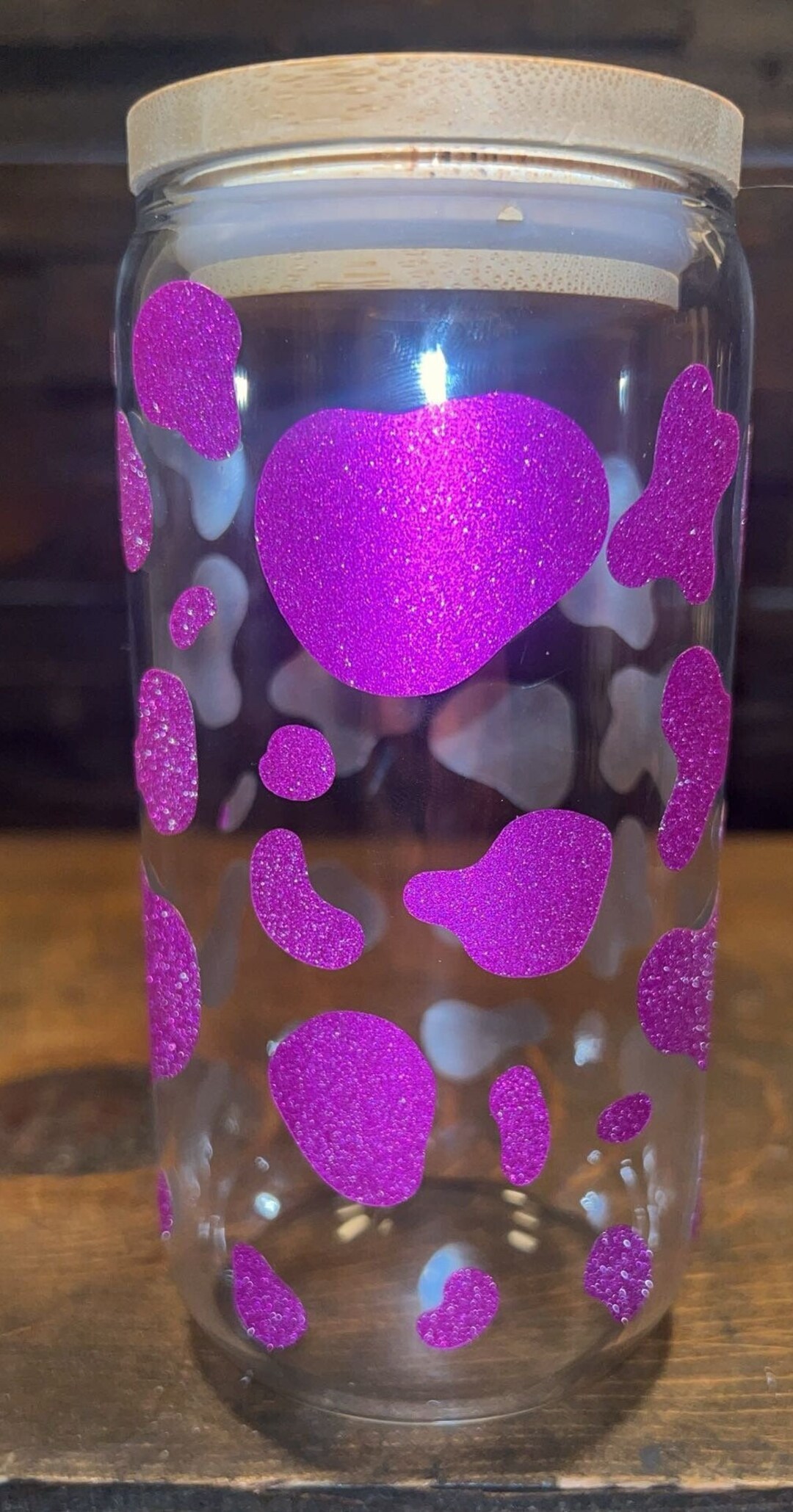 Pink Sparkle Cow Print - Etsy