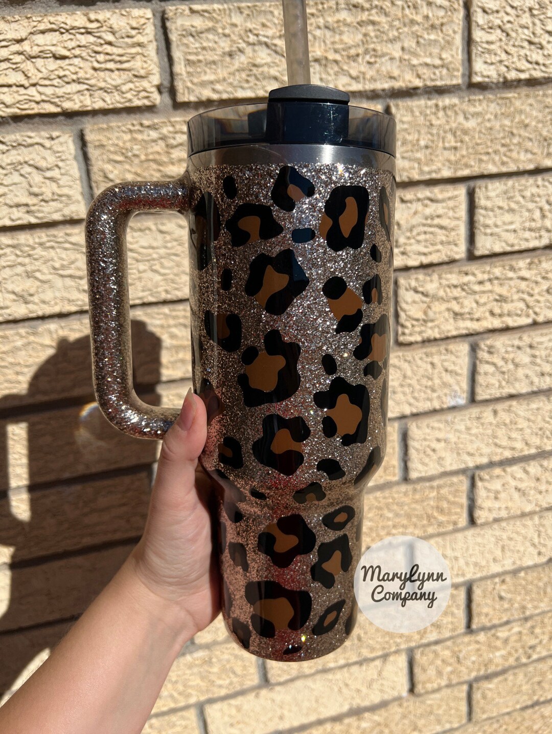Customized Gold Leopard Glitter Stanley Tumbler - Etsy
