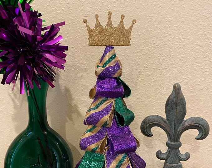 Mardi Gras Crown Centerpiece (purple Striped) - Etsy