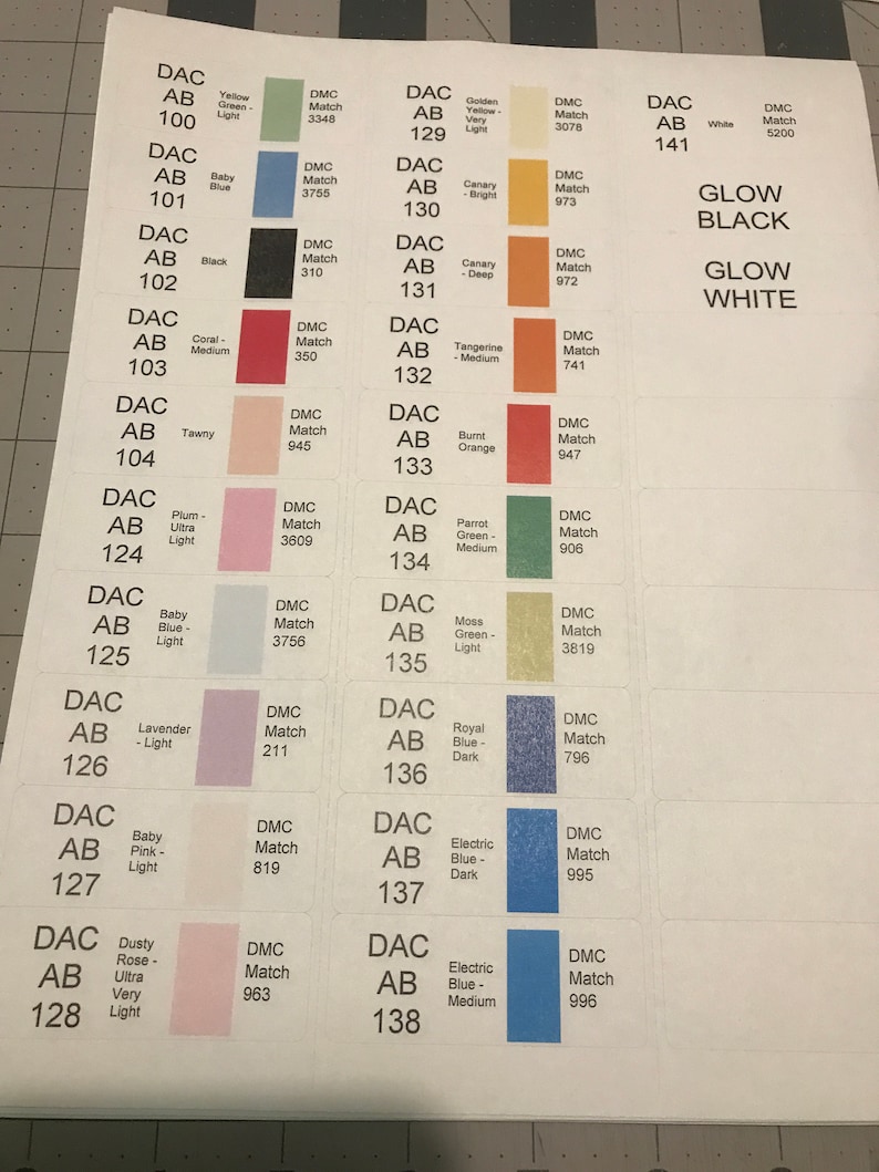 DAC diamond Art Club AB DMC Labels/ Stickers | Etsy