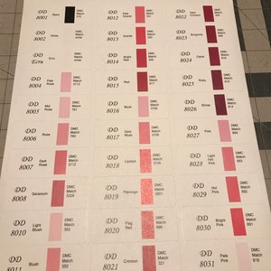 DD (diamond Dots) Labels/stickers With Dmc Conversion Diamond Painting ...