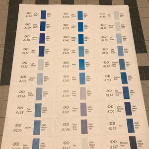 DD (diamond Dots) Labels/stickers With Dmc Conversion Diamond Painting ...