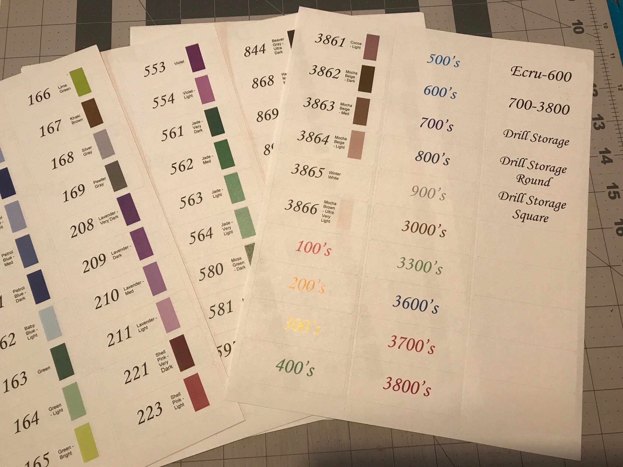 Labels/stickers Dmc/diamond Painting Labels Spare Drill - Etsy