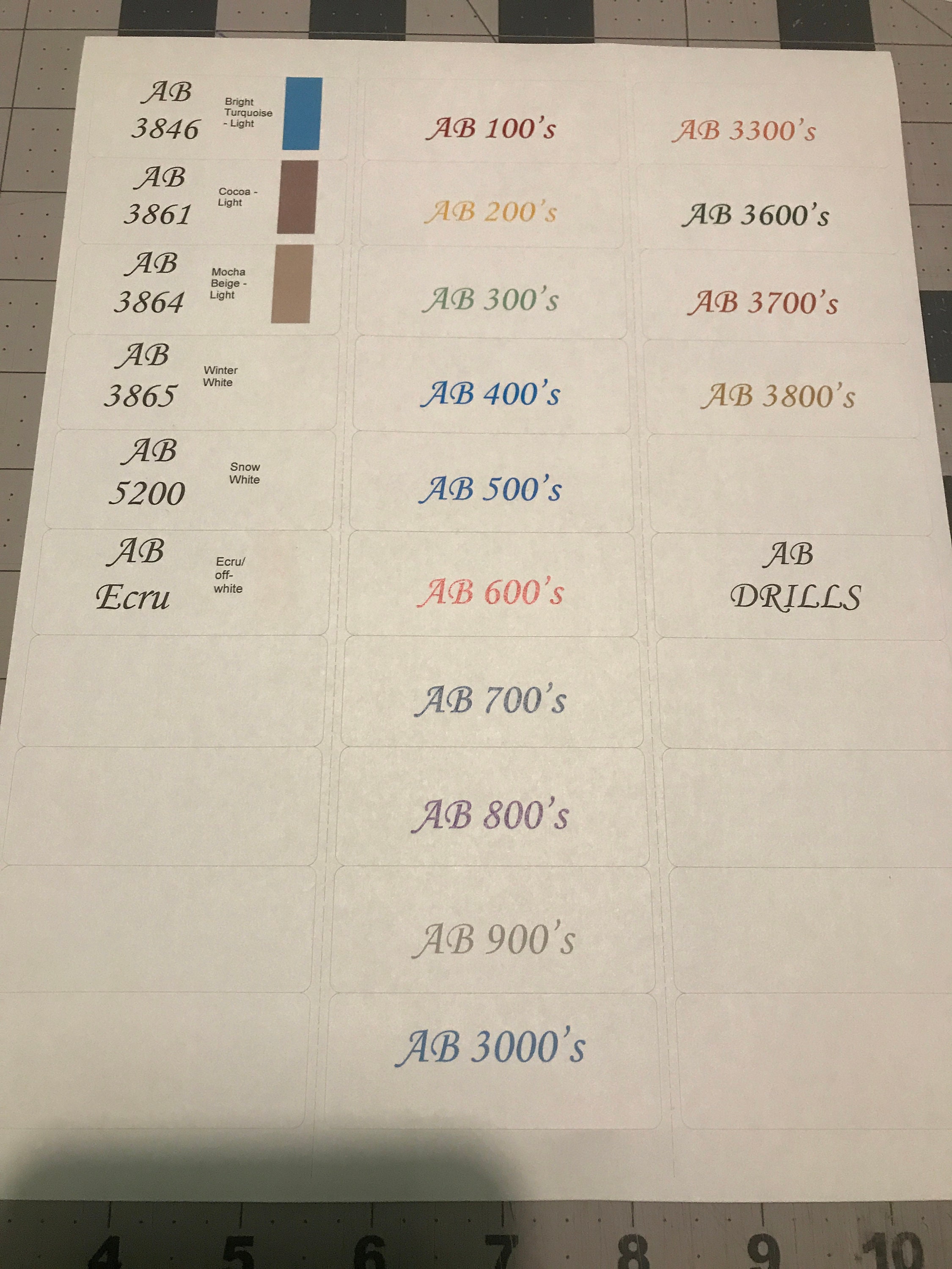 AB Regular and DAC Ab Labels and Blank Divider Cards Bundle Kit Diamond ...