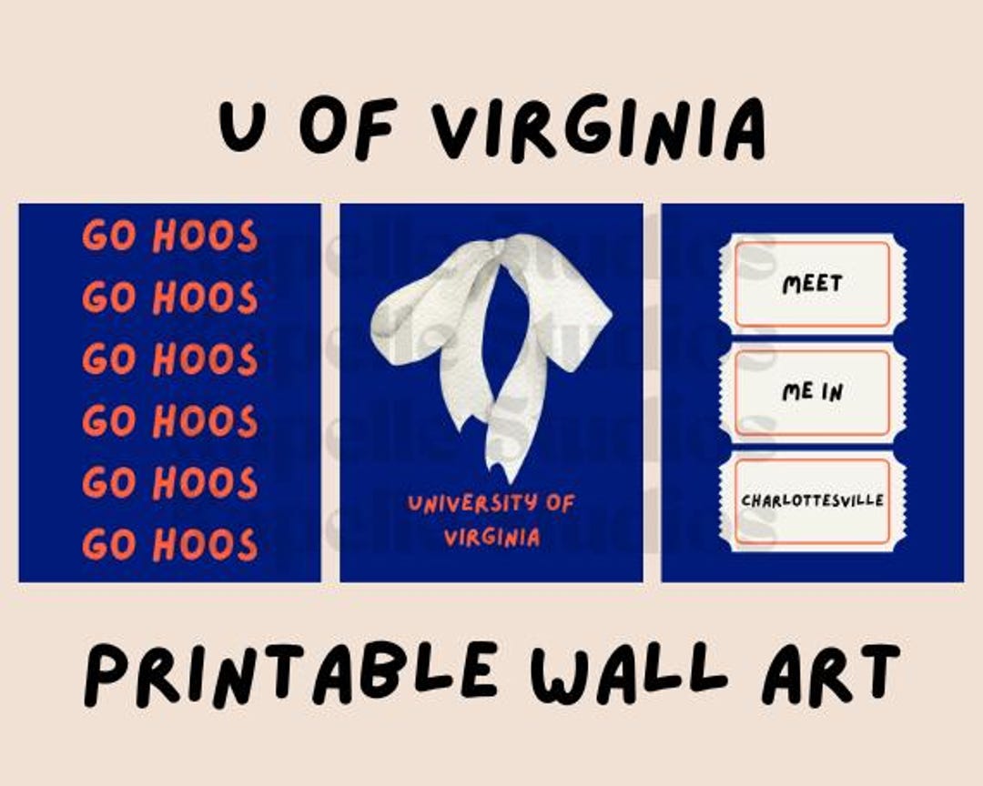 University of Virginia Digital Download Prints, UVA, Virginia Hoos ...