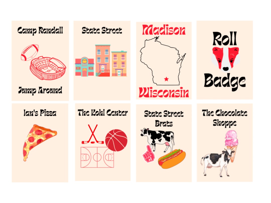 UW Madison Wall Decor, Pack of 6, Wall Collage, Digital Download Prints ...