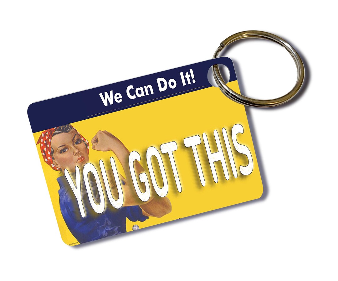 We Can Do It, Keychain, Personalized, Aluminum, Original Artwork - Etsy