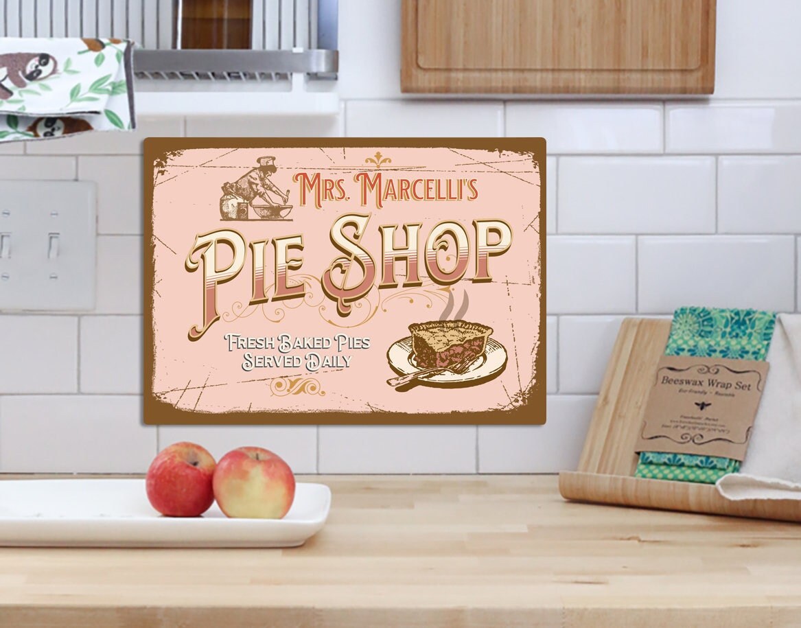 Personalized Pie Shop Sign. Vintage Kitchen Sign. Great Gift for Any ...