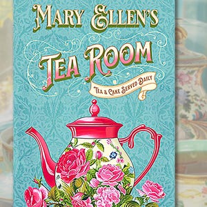 Vintage Tea Room Sign Victorian Tea Kettle. Perfect Gift for Tea Lovers ...