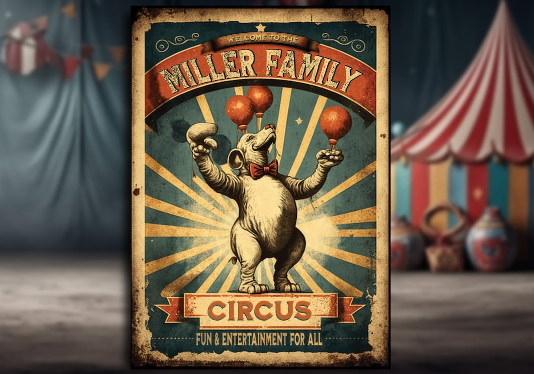 Personalized Family Circus Sign. Vintage-style Metal Sign. Great Gift ...