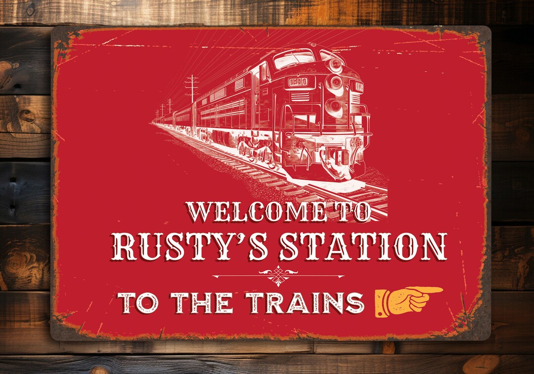 Train Station Sign | Personalized Metal Sign | Perfect Gift for Any ...