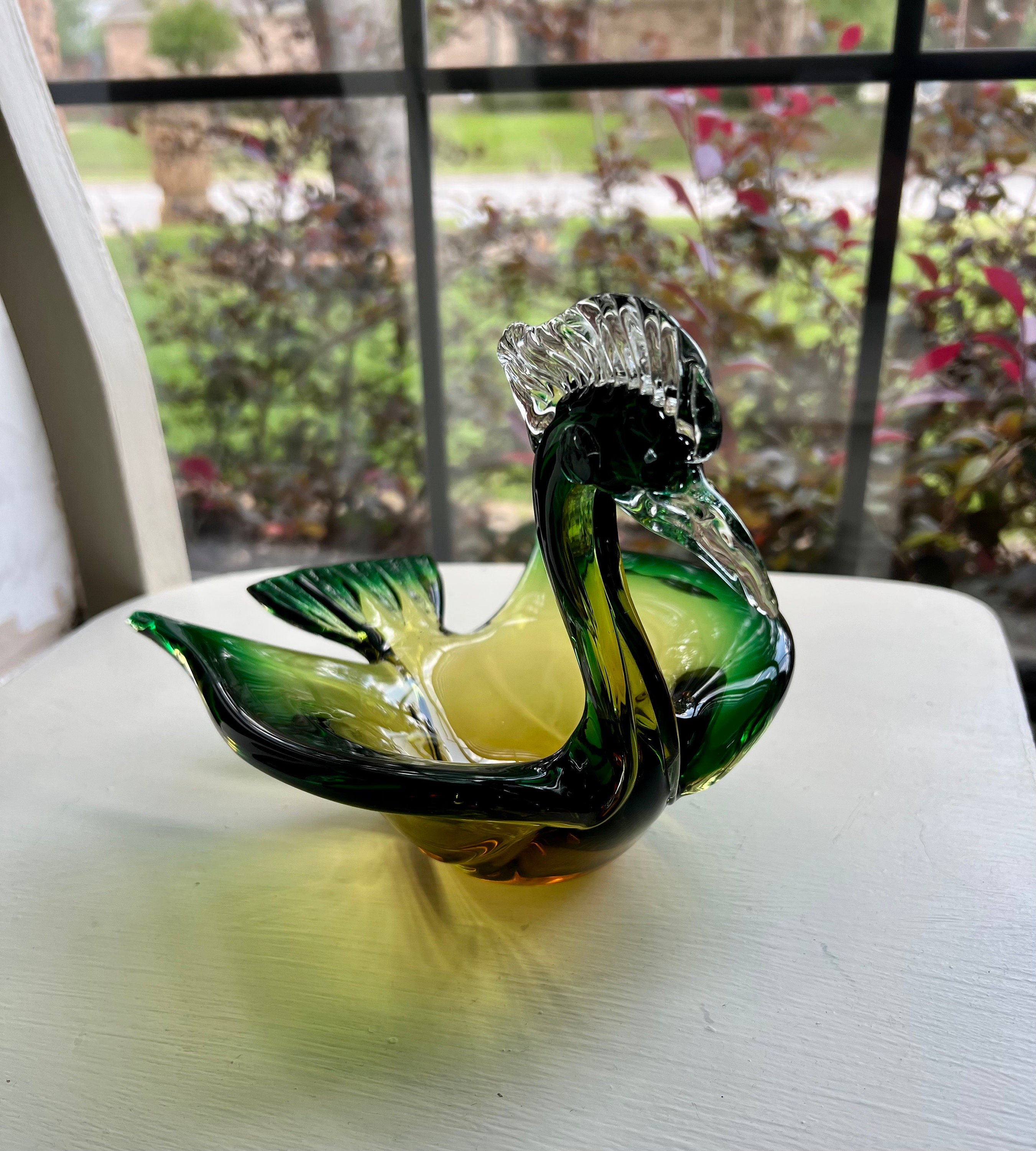 Vintage Murano Style Glass Bird Bowl, Venetian Art Glass, 6" - Etsy