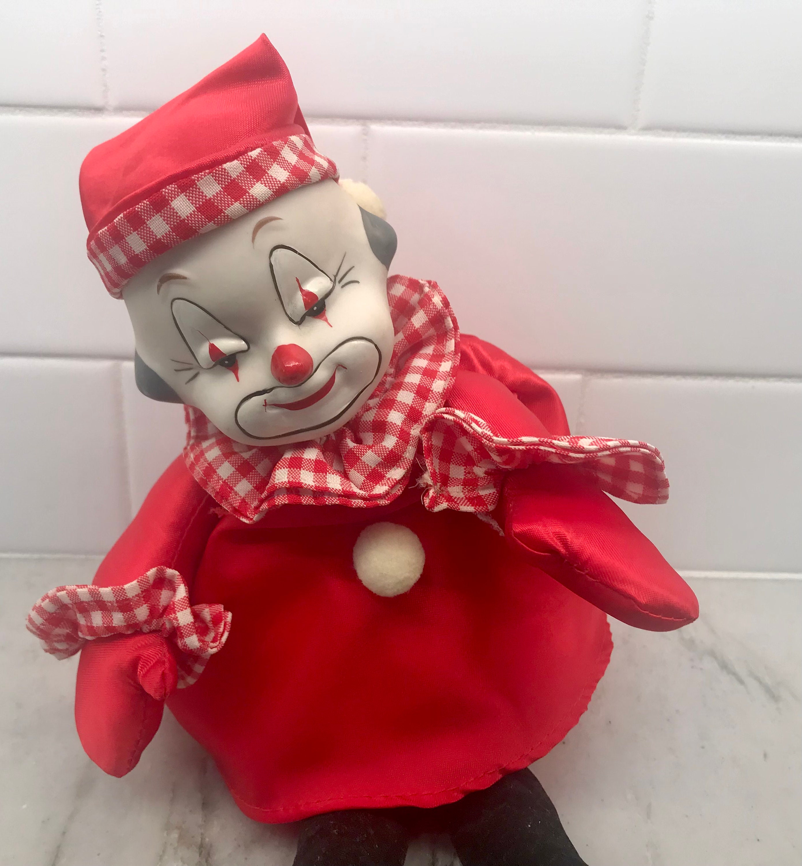 Vintage 1980s Animated Clown Music Box by Enesco. Porcelain Head ...