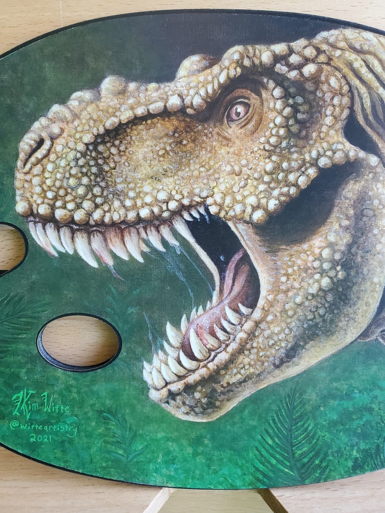 Jurassic Park T-rex Dinosaur Mounted Palette Print | Etsy