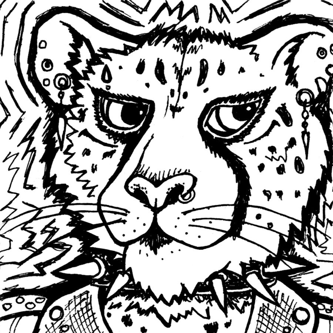 Cheetah Punk Pet Sticker - Etsy