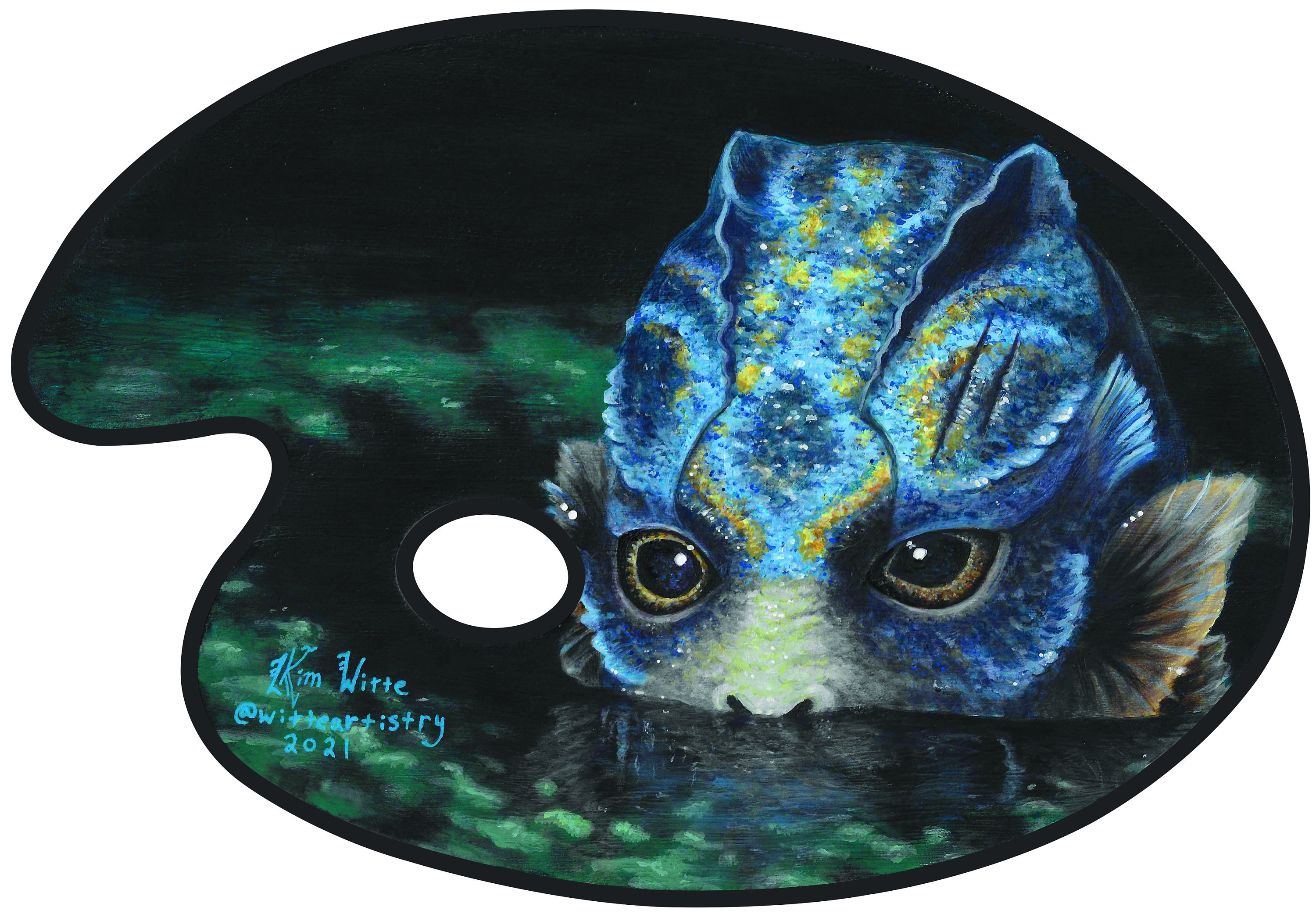 The Shape of Water Fish Man Witte Artistry Acrylic Palette Painting ...