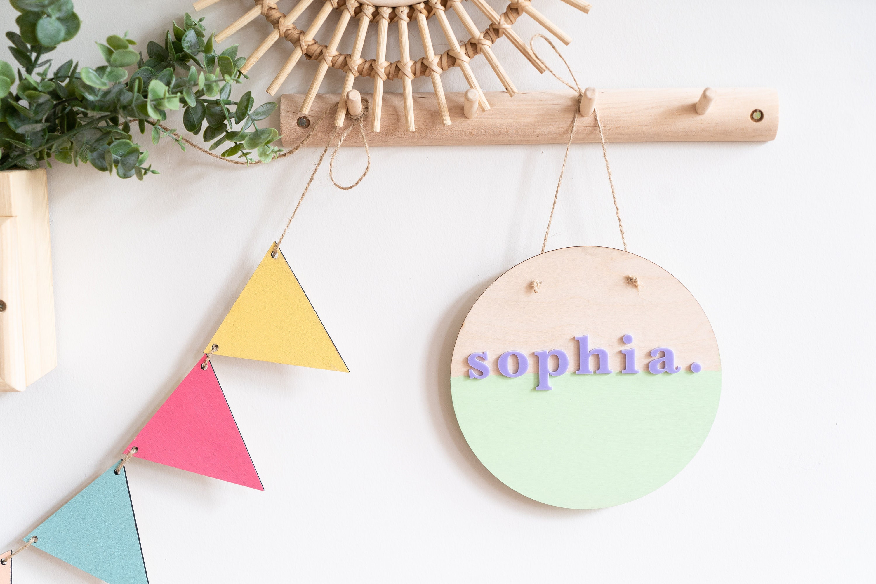 Hand-Painted Kids Name Tag Custom Baby Name Tag Birth Name | Etsy