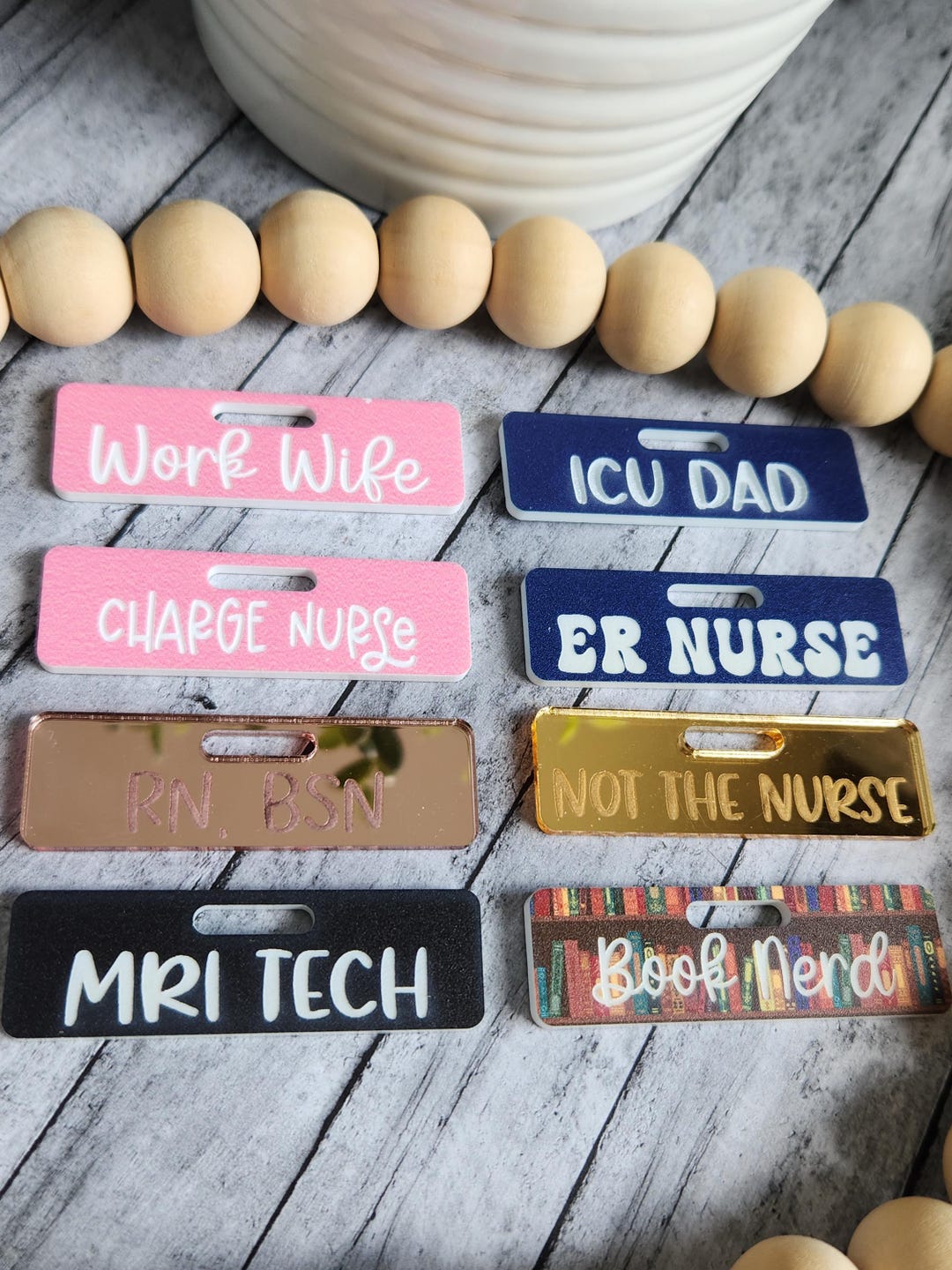 Custom Personalized Mini Badge Buddy, Hospital ID Healthcare Worker ...