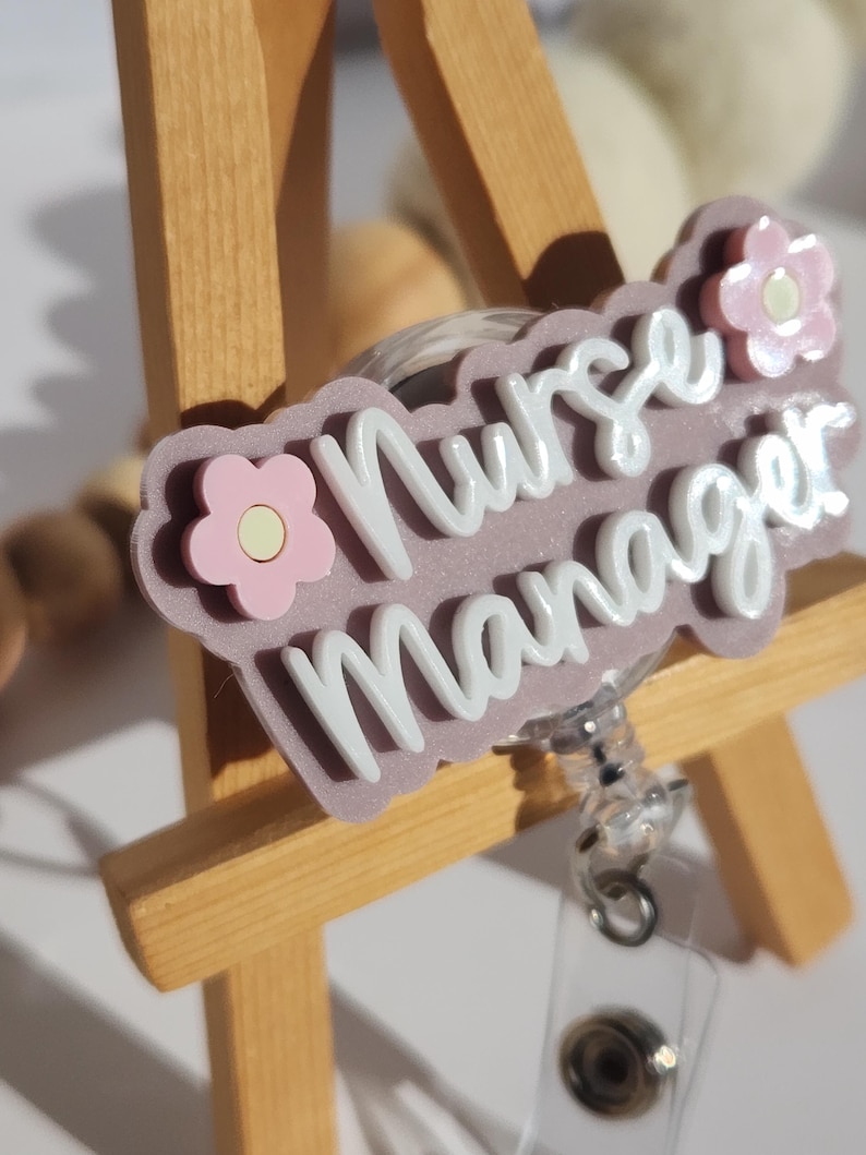 Nurse Manager Badge Reel | Acrylic ID Holder - Etsy